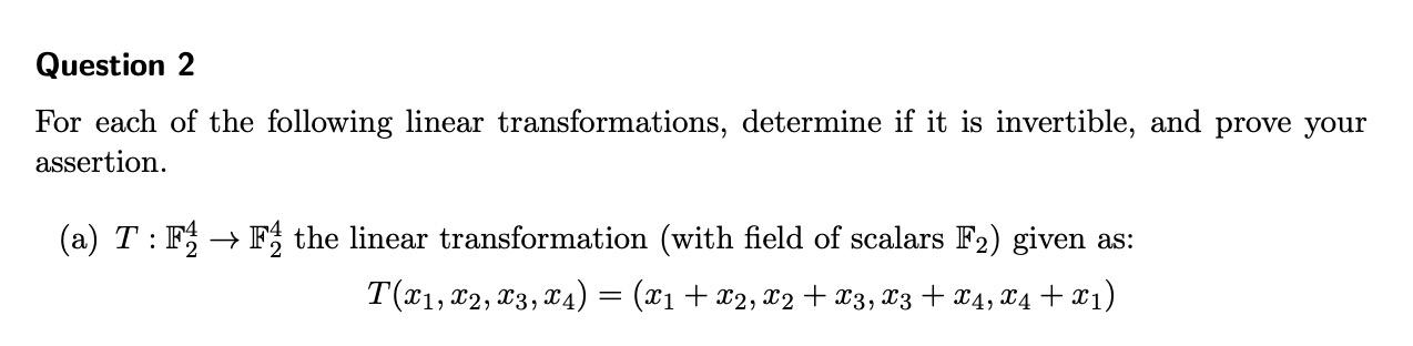 Solved Question 1 Let T: P2(R) + R3 be the linear | Chegg.com