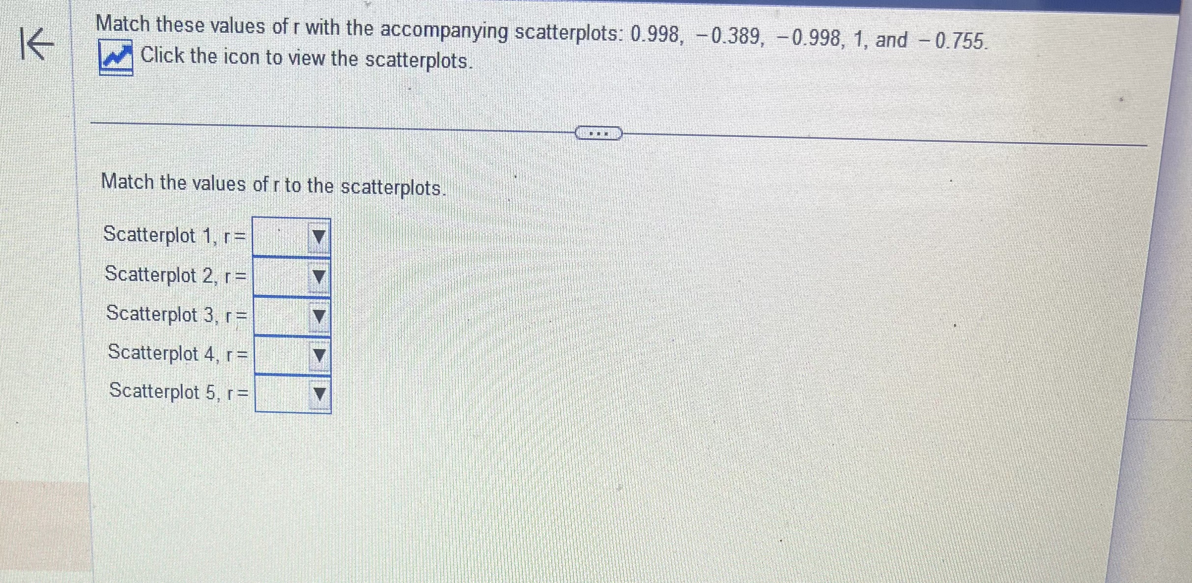 Solved Match these values of r with the accompanying | Chegg.com