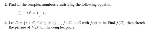 Solved find all complex numbers z satisfying the following | Chegg.com
