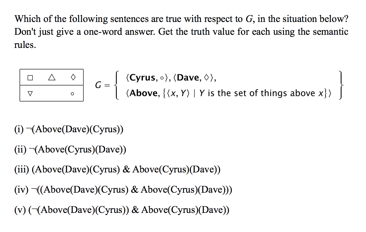 Which of the following sentences are true with | Chegg.com