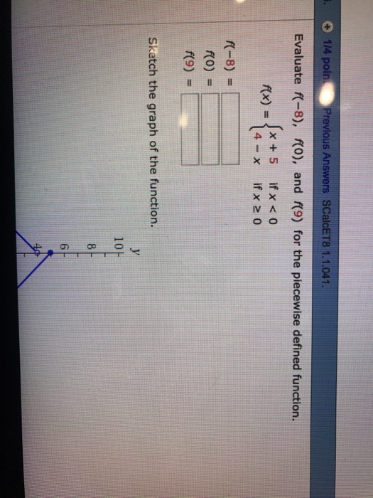 Solved Evaluate f(-8), f(0), and f(9) for the piecewise | Chegg.com