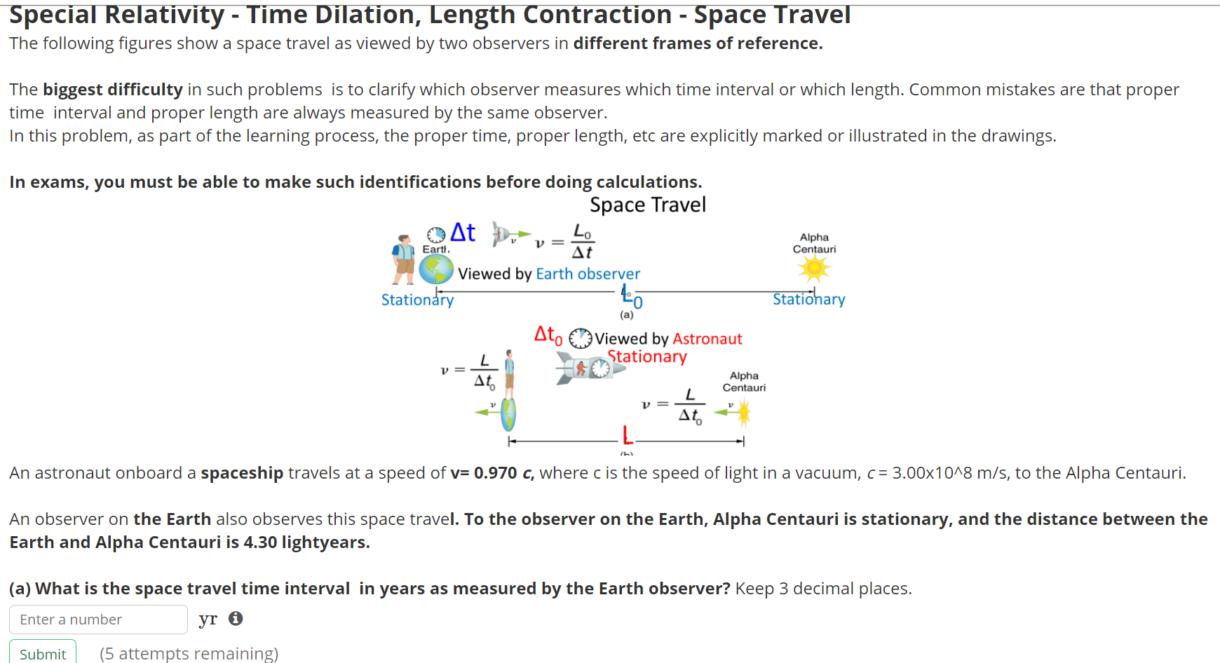 Solved Special Relativity - Time Dilation, Length | Chegg.com