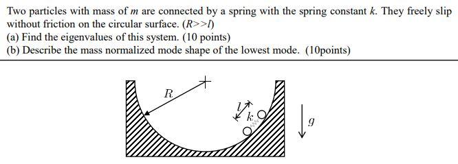 Solved Two particles with mass of m are connected by a | Chegg.com