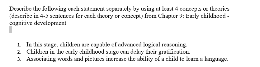 Solved Describe the following each statement separately by | Chegg.com