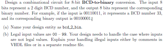 Design a combinational circuit for 8-bit | Chegg.com