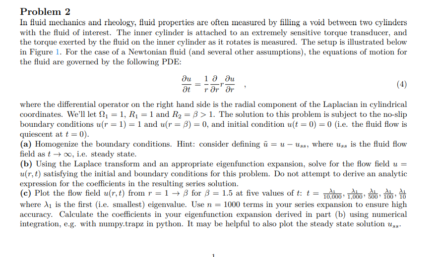 Solved Problem 2 In fluid mechanics and rheology, fluid | Chegg.com
