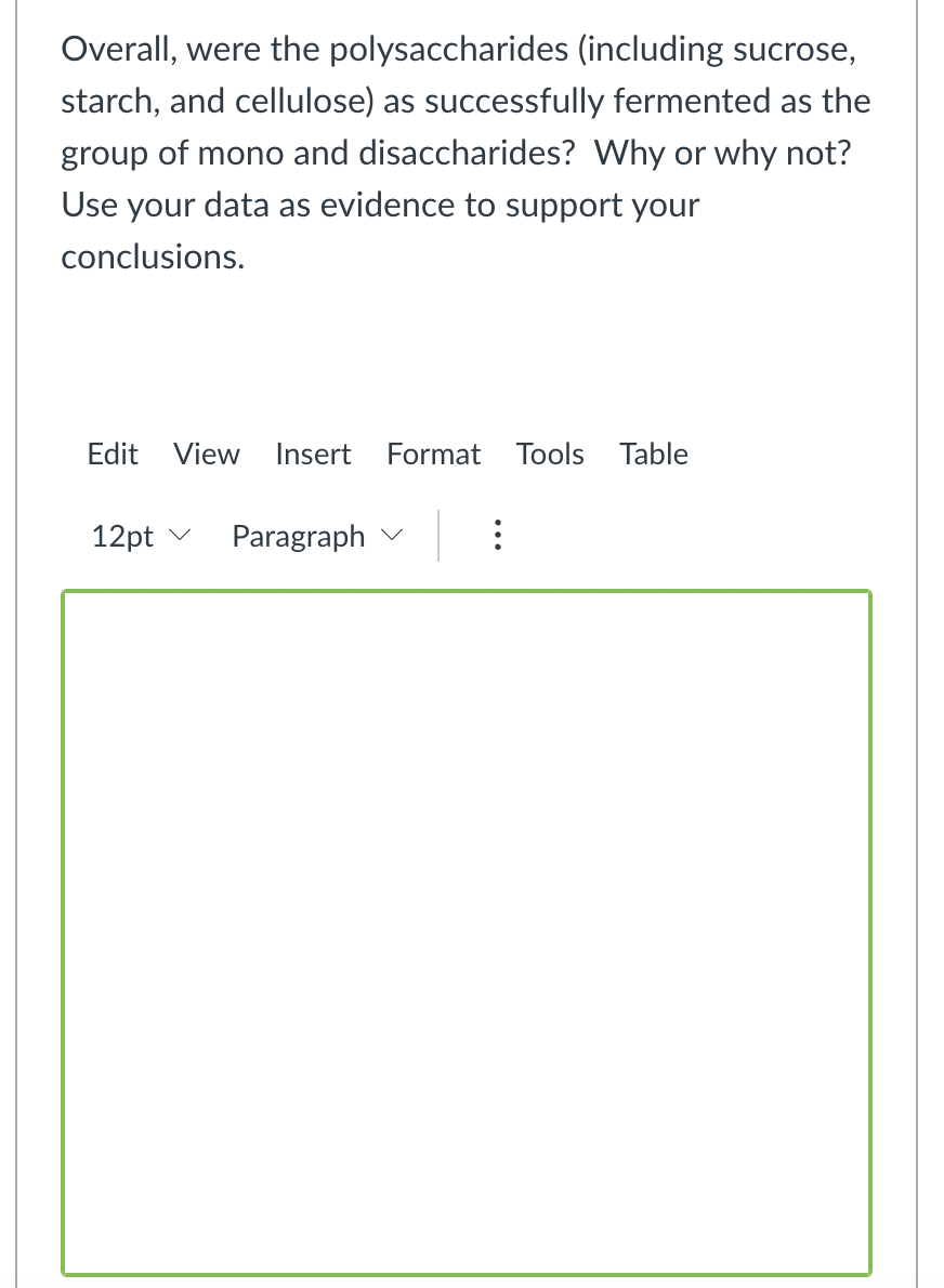 Solved Overall, were the polysaccharides (including sucrose, | Chegg.com