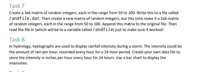 Solved Task 7 Create a 3x6 matrix of random integers, each | Chegg.com