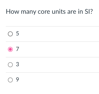 Solved How many core units are in SI? 5 7 3 9 | Chegg.com