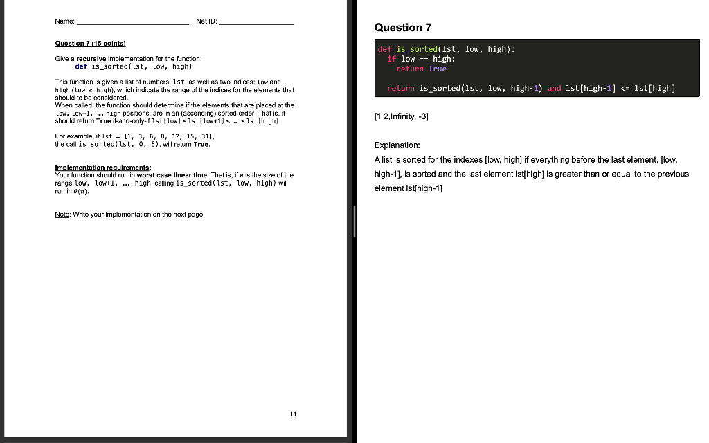 Solved The left side is the answer and the right side is the | Chegg.com