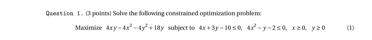 Solved Question 1. (3 points) Solve the following | Chegg.com