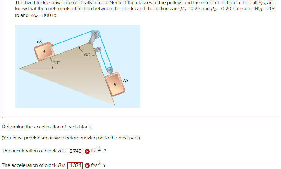 Solved The two blocks shown are originally at rest. Neglect | Chegg.com