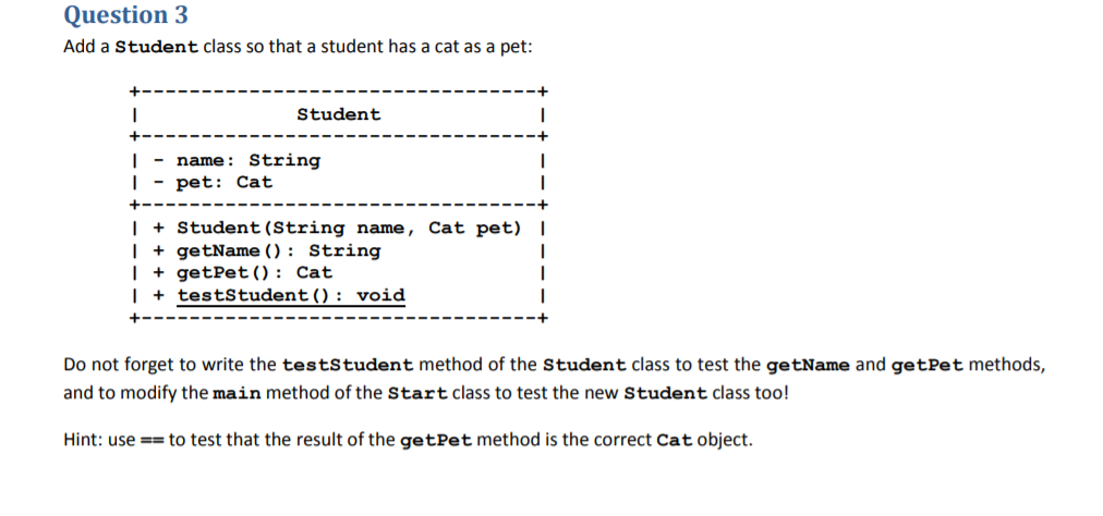 Solved Question 1 Create A Class A Class Cat With The 