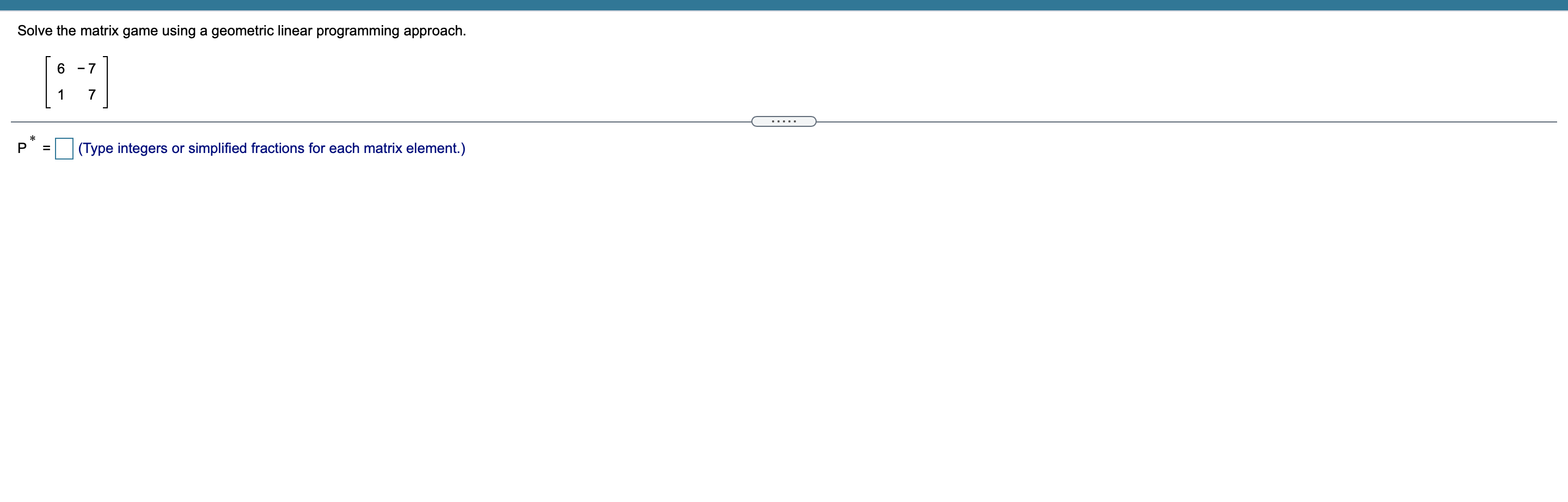 Solved Solve the matrix game using a geometric linear | Chegg.com