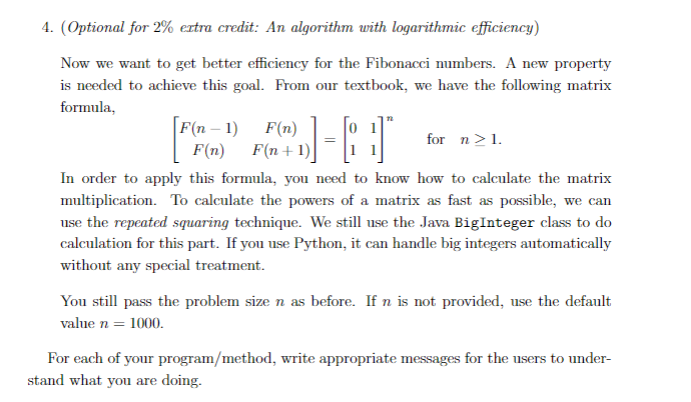 Solved (Optional for 2% ﻿extra credit: An algorithm with | Chegg.com