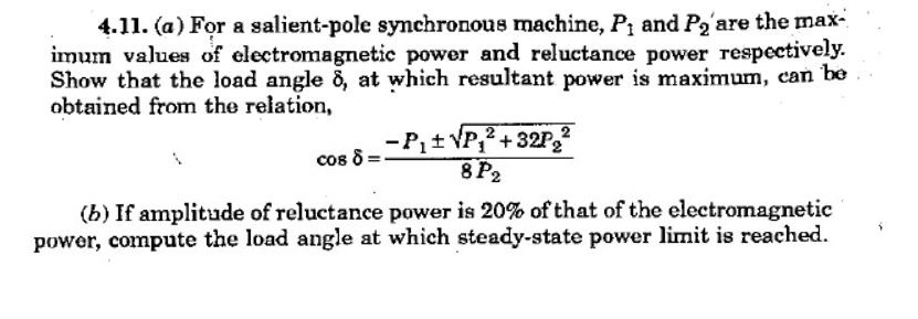 Solved 4.11. (a) For a salient-pole synchronous machine, P, | Chegg.com