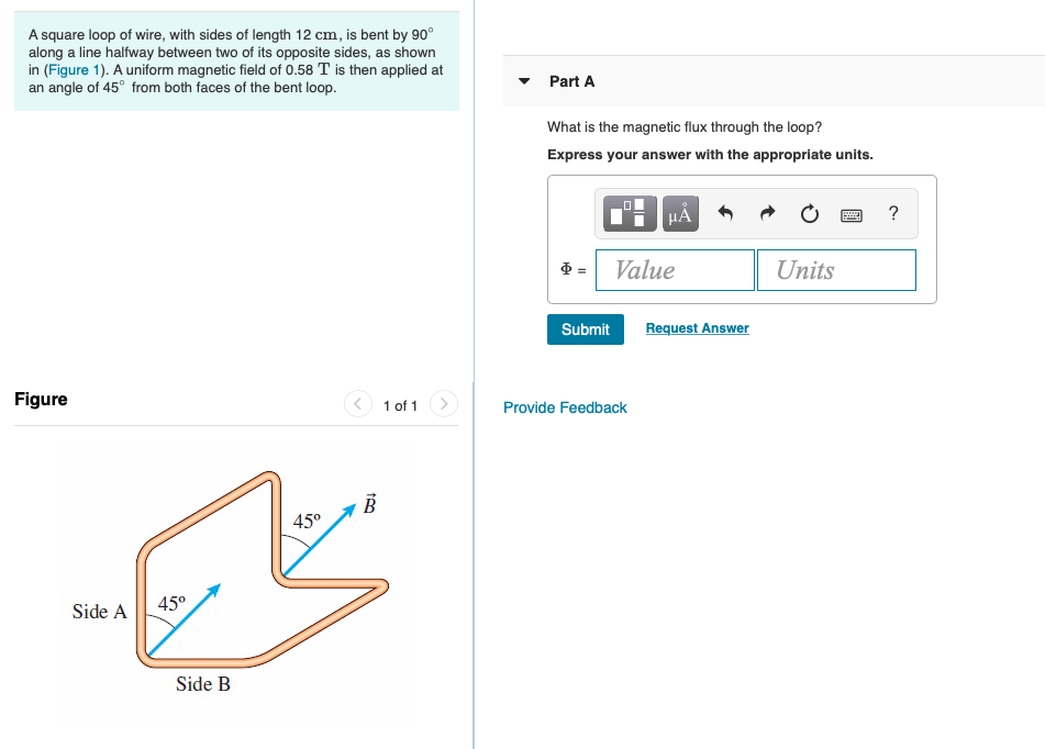 Solved A square loop of wire, with sides of length 12 cm, is | Chegg.com