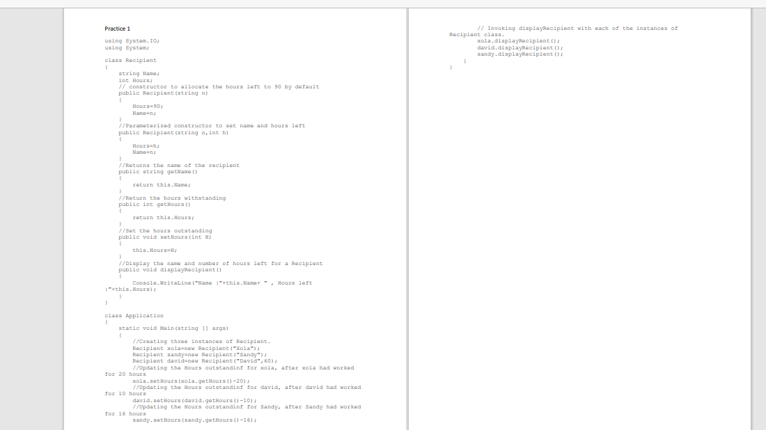 Solved Practice 1 using System.IO; using System // Invoking | Chegg.com