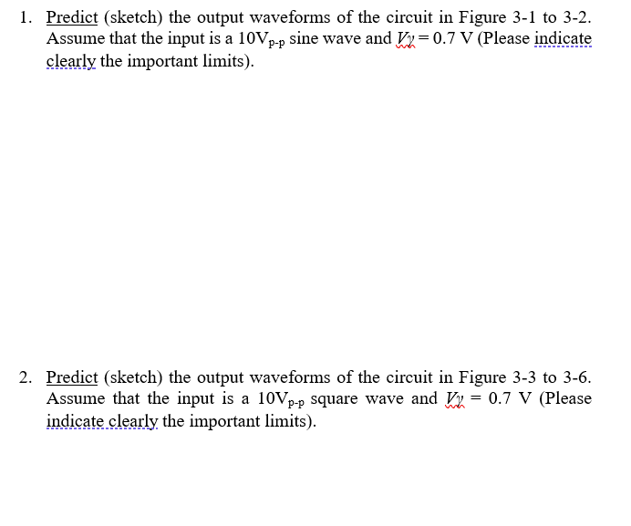 Solved Predict (sketch) the output waveforms of the circuit | Chegg.com