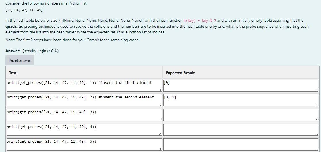 Solved Consider the following numbers in a Python list: | Chegg.com