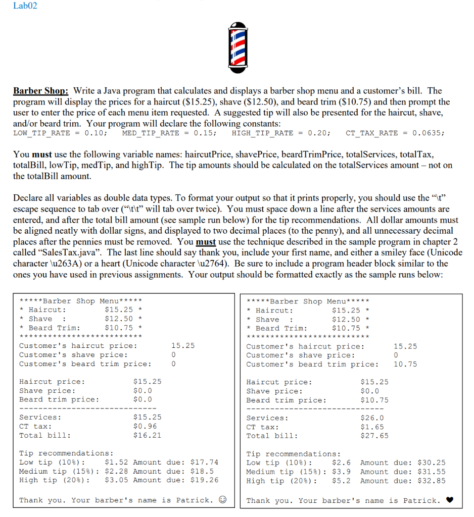 Solved *Below is the example of the technique being asked to | Chegg.com