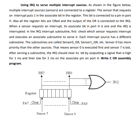 Using IRQ to serve multiple interrupt sources. As | Chegg.com