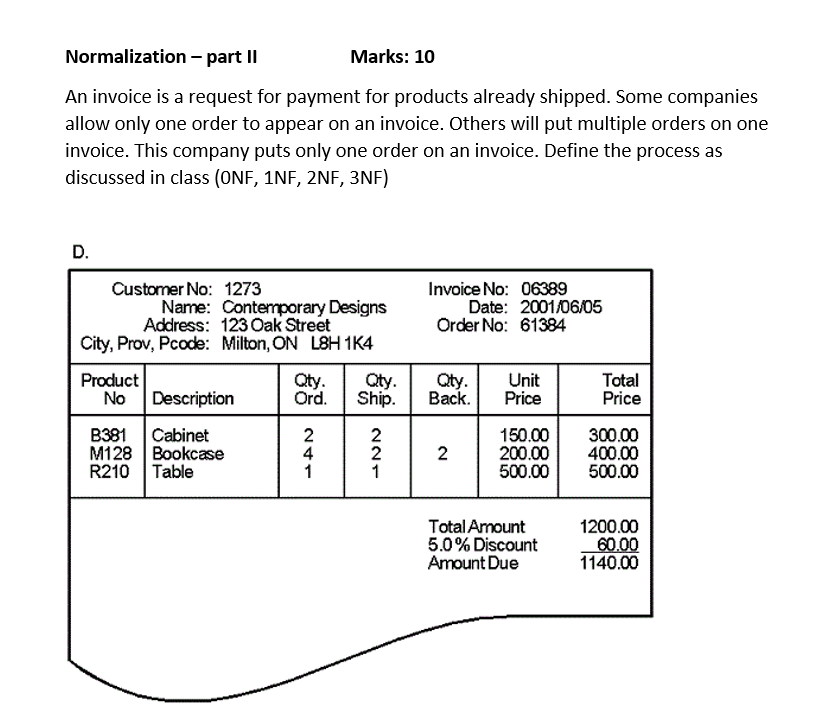Solved An invoice is a request for payment for products | Chegg.com