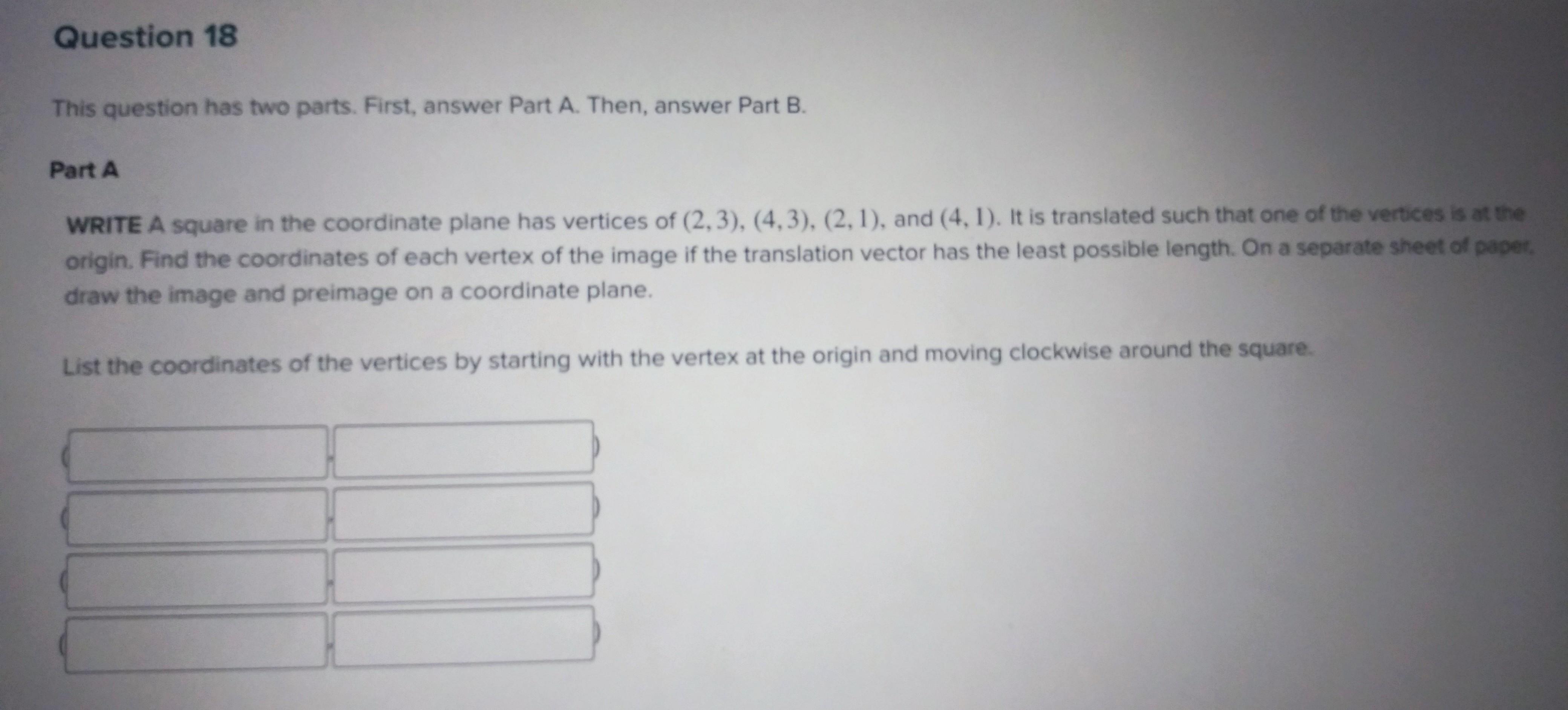 Solved Question 18 This question has two parts. First, | Chegg.com