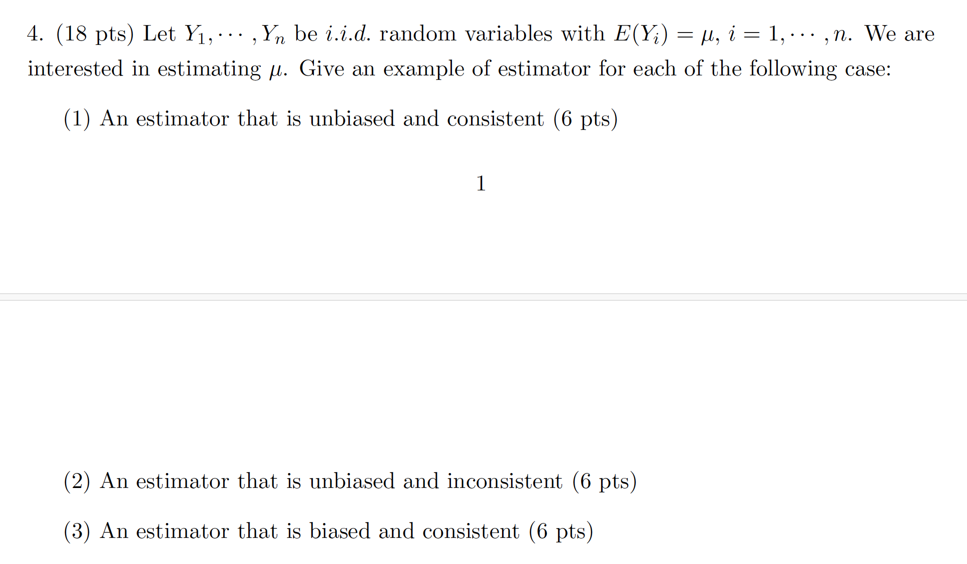 Solved Let Y1, … , Yn be i.i.d. random variables with E(Yi) | Chegg.com