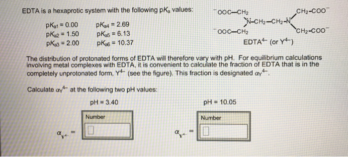 Solved EDTA is a hexaprotic system with the following pKa | Chegg.com