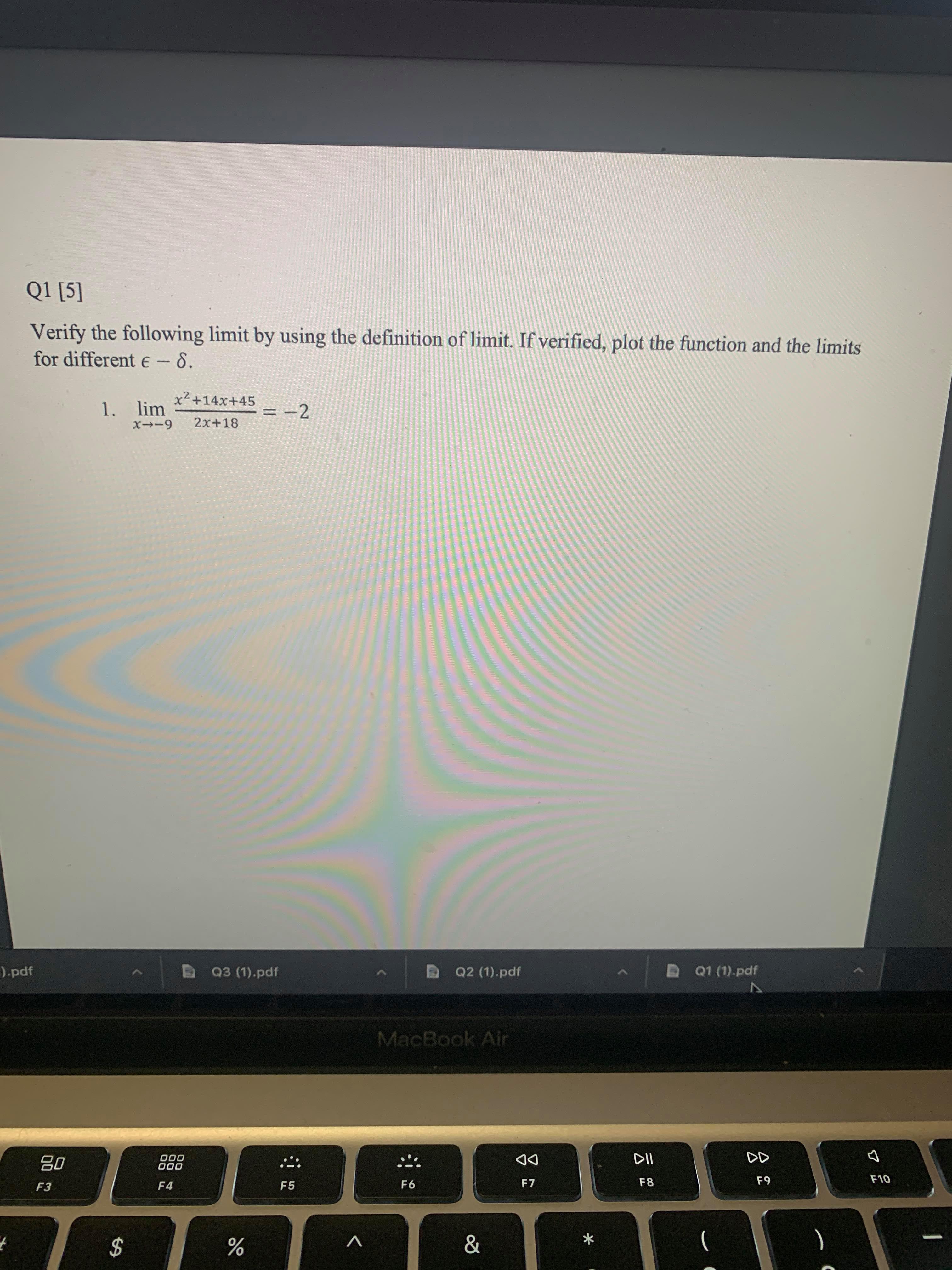 Solved Q1 [5] Verify the following limit by using the | Chegg.com