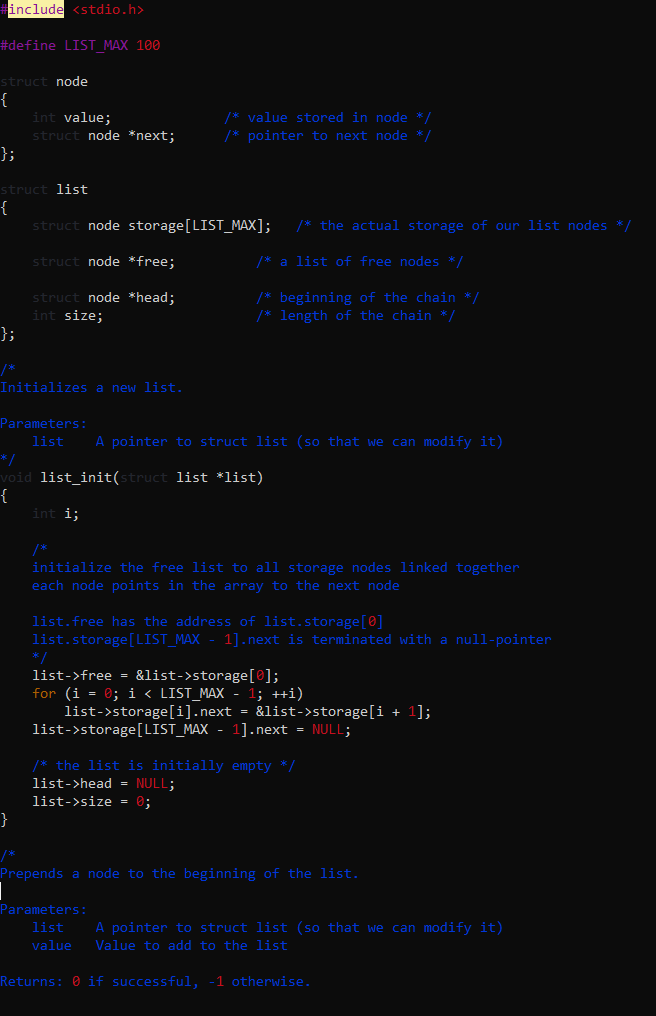 Solved The provided list.c file contains a number of test | Chegg.com