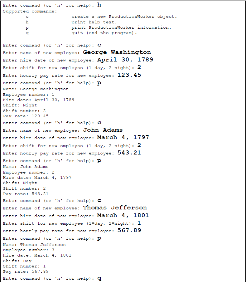 Solved Employee class - provided as "starter code" The | Chegg.com