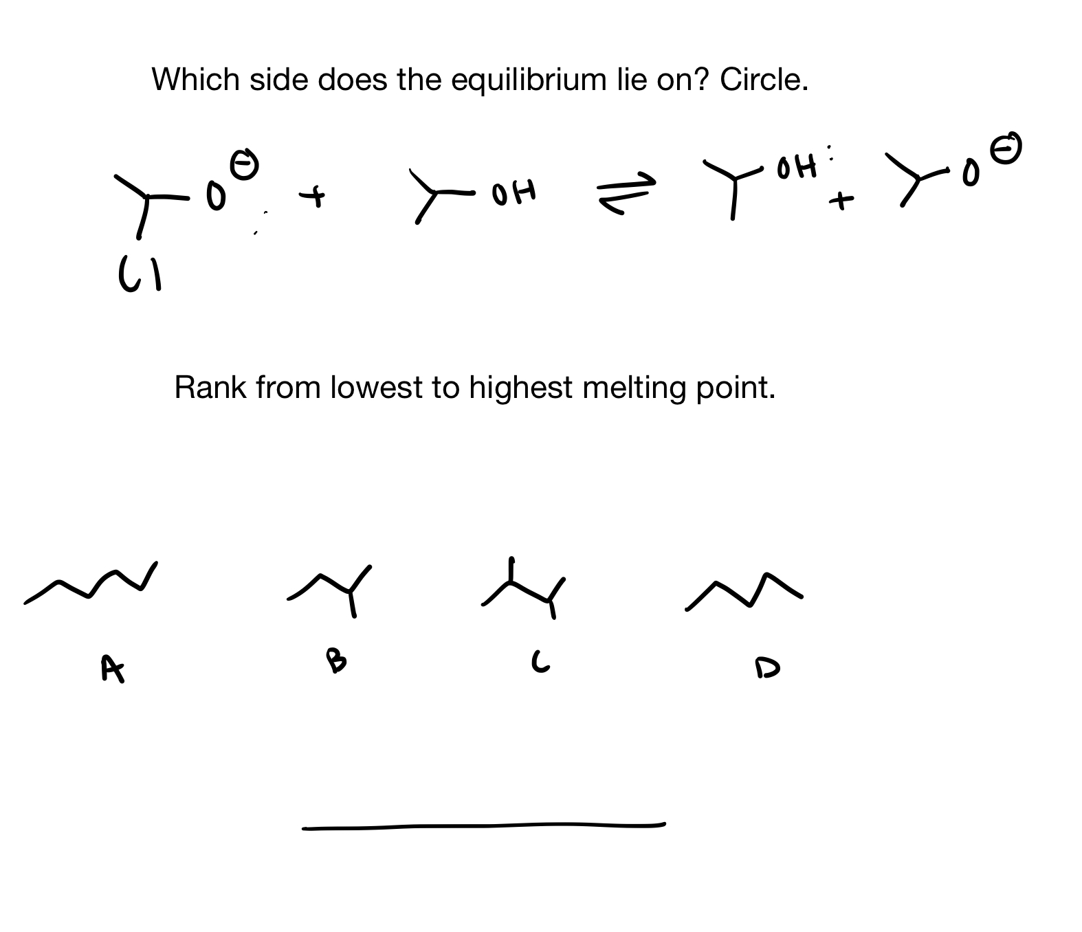 Solved Which side does the equilibrium lie on? Circle. Rank | Chegg.com