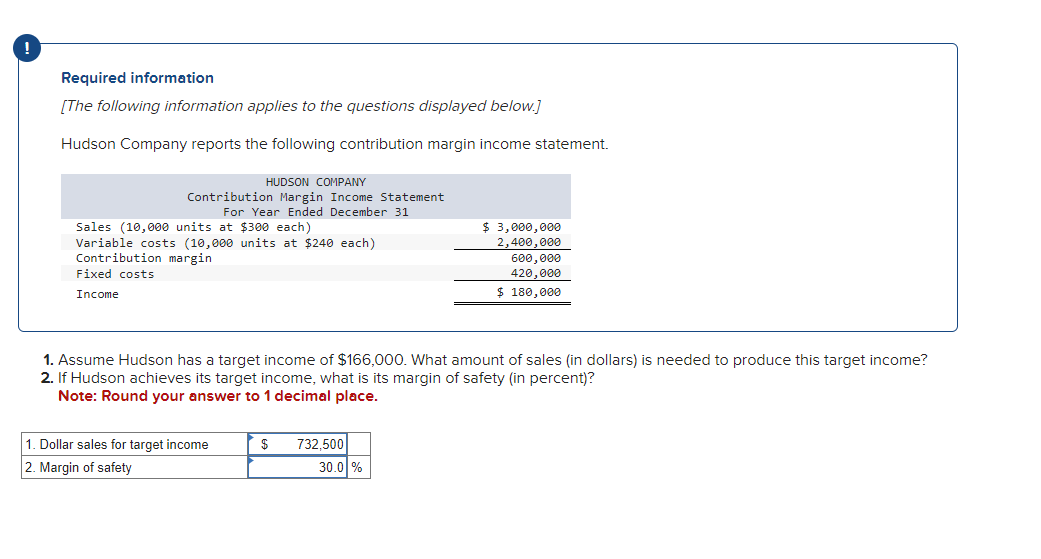 Solved Please help me with finding the target income and | Chegg.com