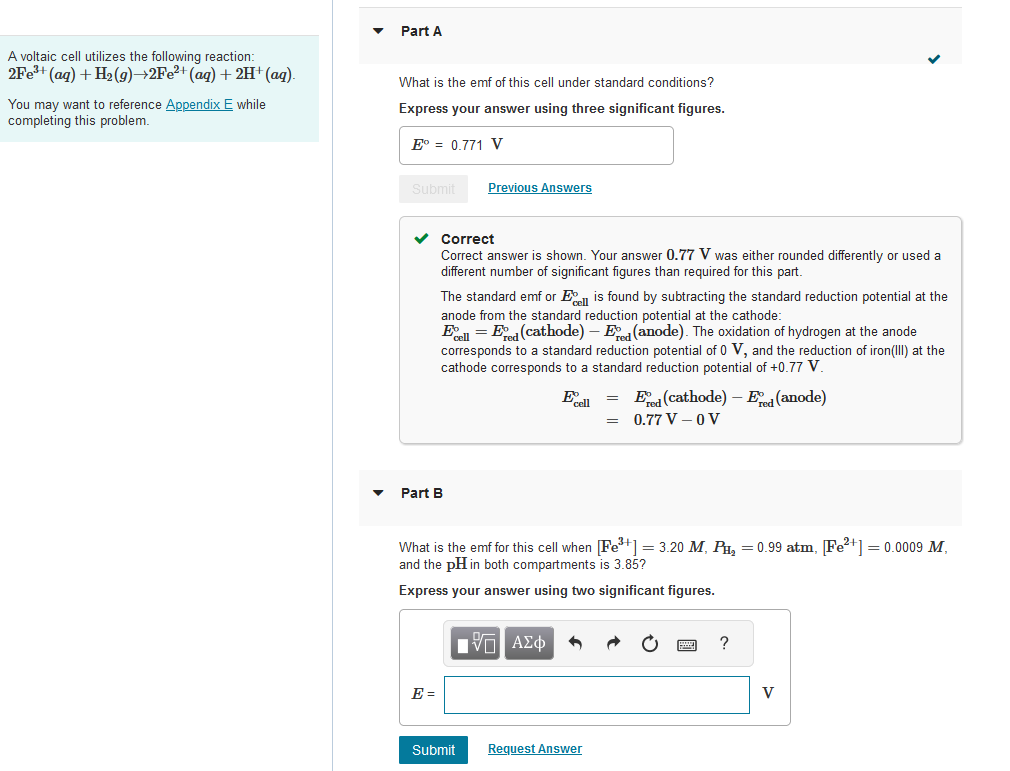 Solved A voltaic cell utilizes the following reaction: | Chegg.com