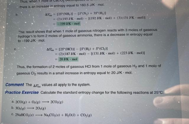 Solved Example 18.1 Predict whether the entropy change is | Chegg.com