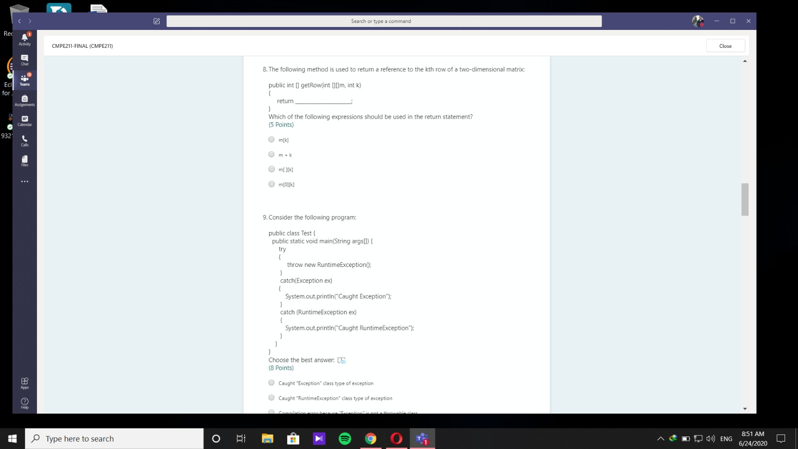 Solved Search or type a command X Rec Activity CMPE211-FINAL | Chegg.com