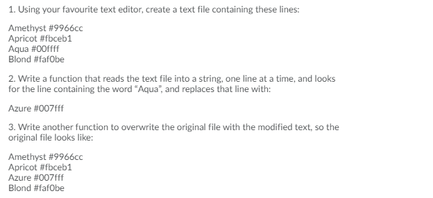 Solved 1. Using your favourite text editor, create a text | Chegg.com