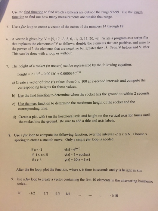 Solved Matlab R2017a: this is just a review I need help | Chegg.com