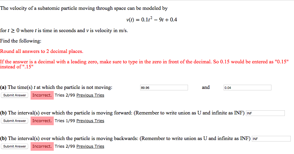 Solved The velocity of a subatomic particle moving through | Chegg.com