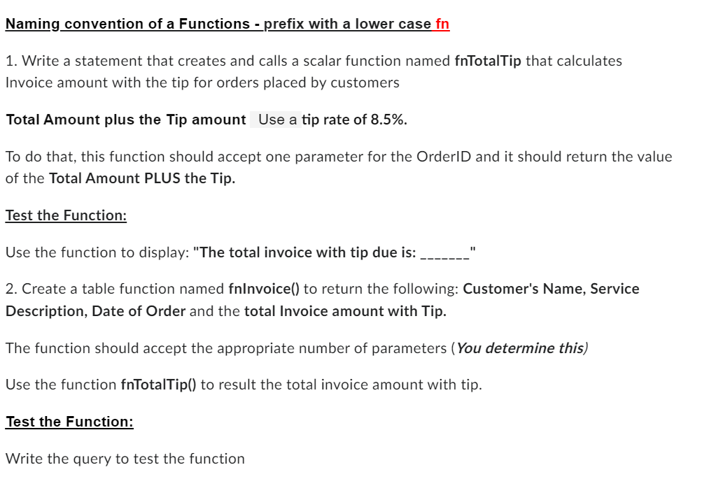 Solved Naming convention of a Functions - prefix with a | Chegg.com
