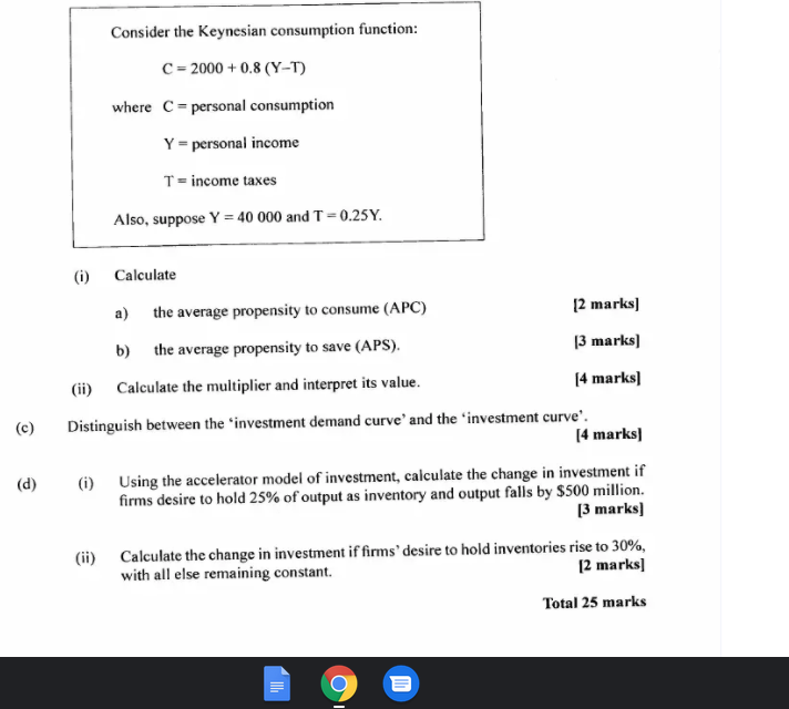Solved Consider the Keynesian consumption function: C= 2000+ | Chegg.com