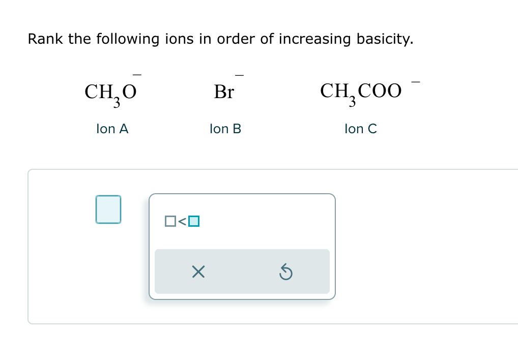 Solved Rank The Following Ions In Order Of Increasing