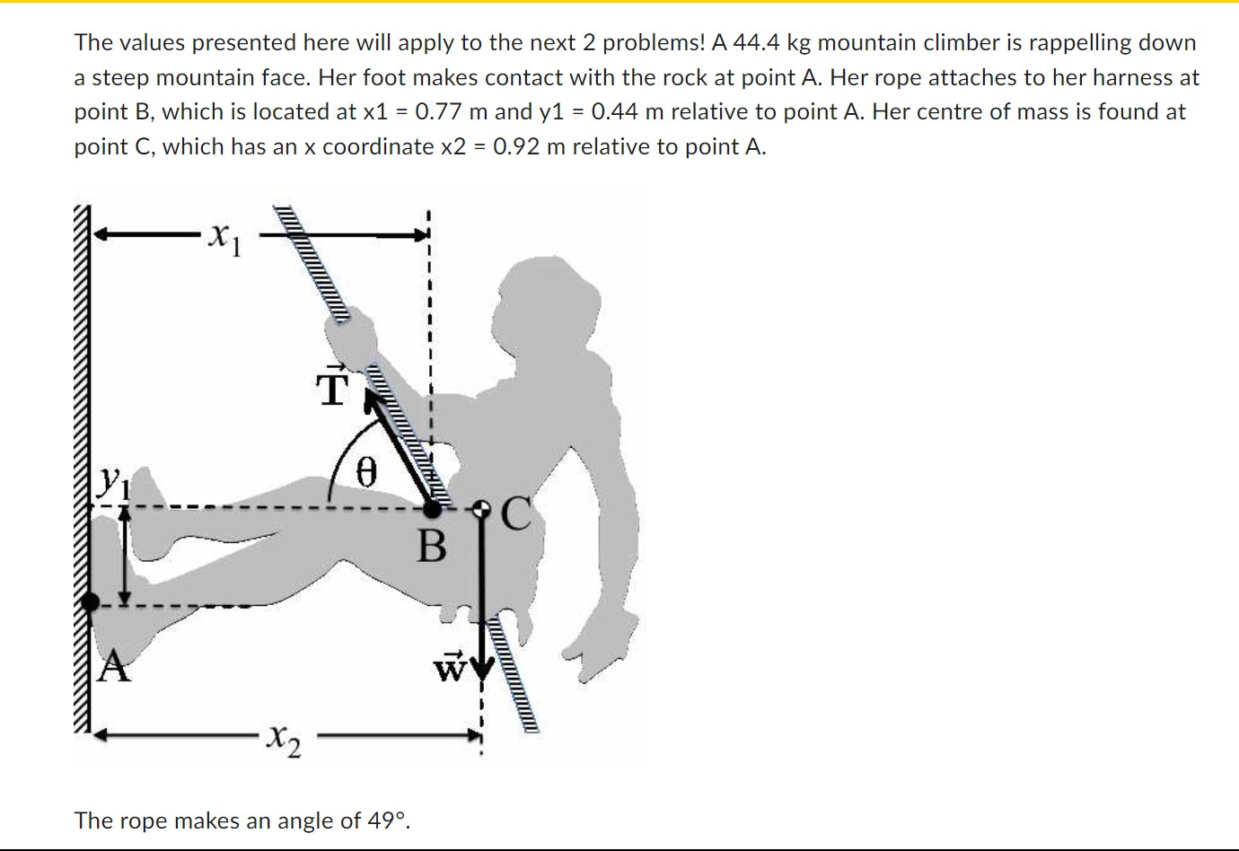 Solved Calculate the tension in the rope. Round to the | Chegg.com