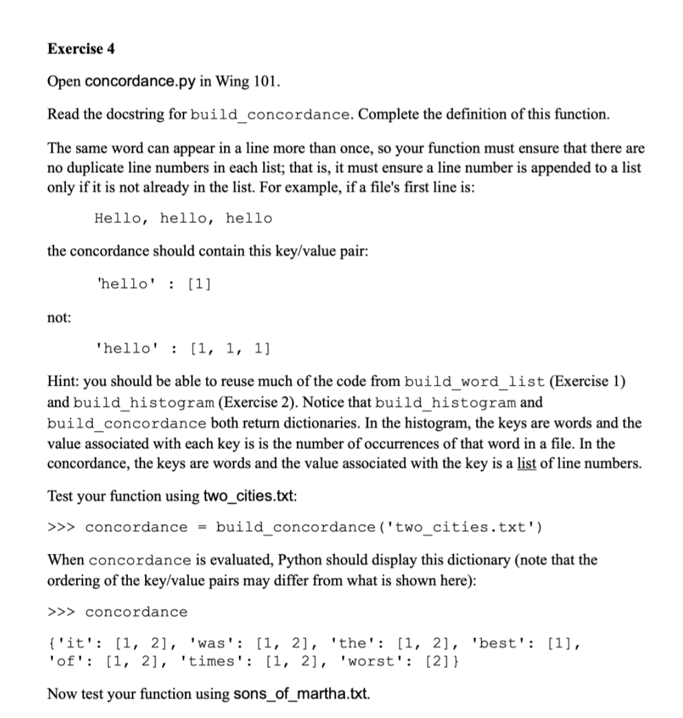 Solved Exercise 1 Step 1: Open build_word_list.py in Wing | Chegg.com