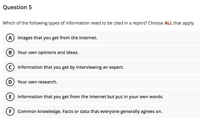 Solved Question 5 Which of the following types of | Chegg.com