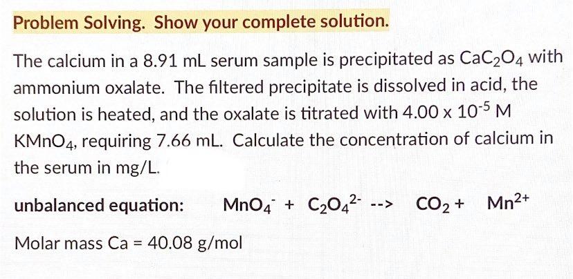 Solved Problem Solving. Show your complete solution. The | Chegg.com