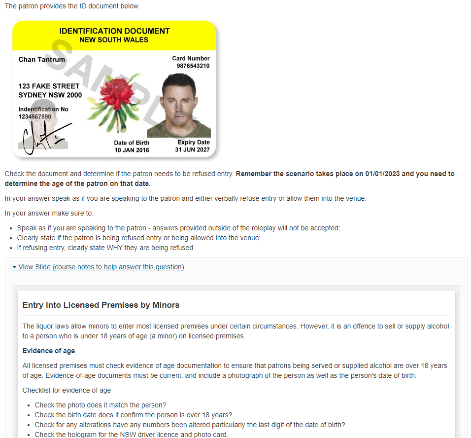 The patron provides the ID document below. Check the | Chegg.com