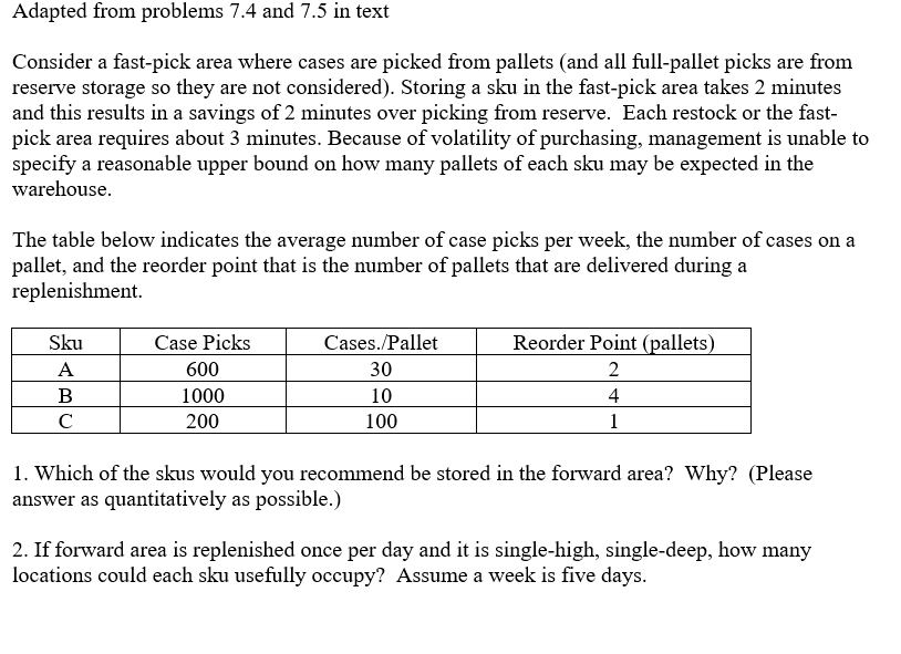 Adapted from problems 7.4 and 7.5 in text Consider a | Chegg.com